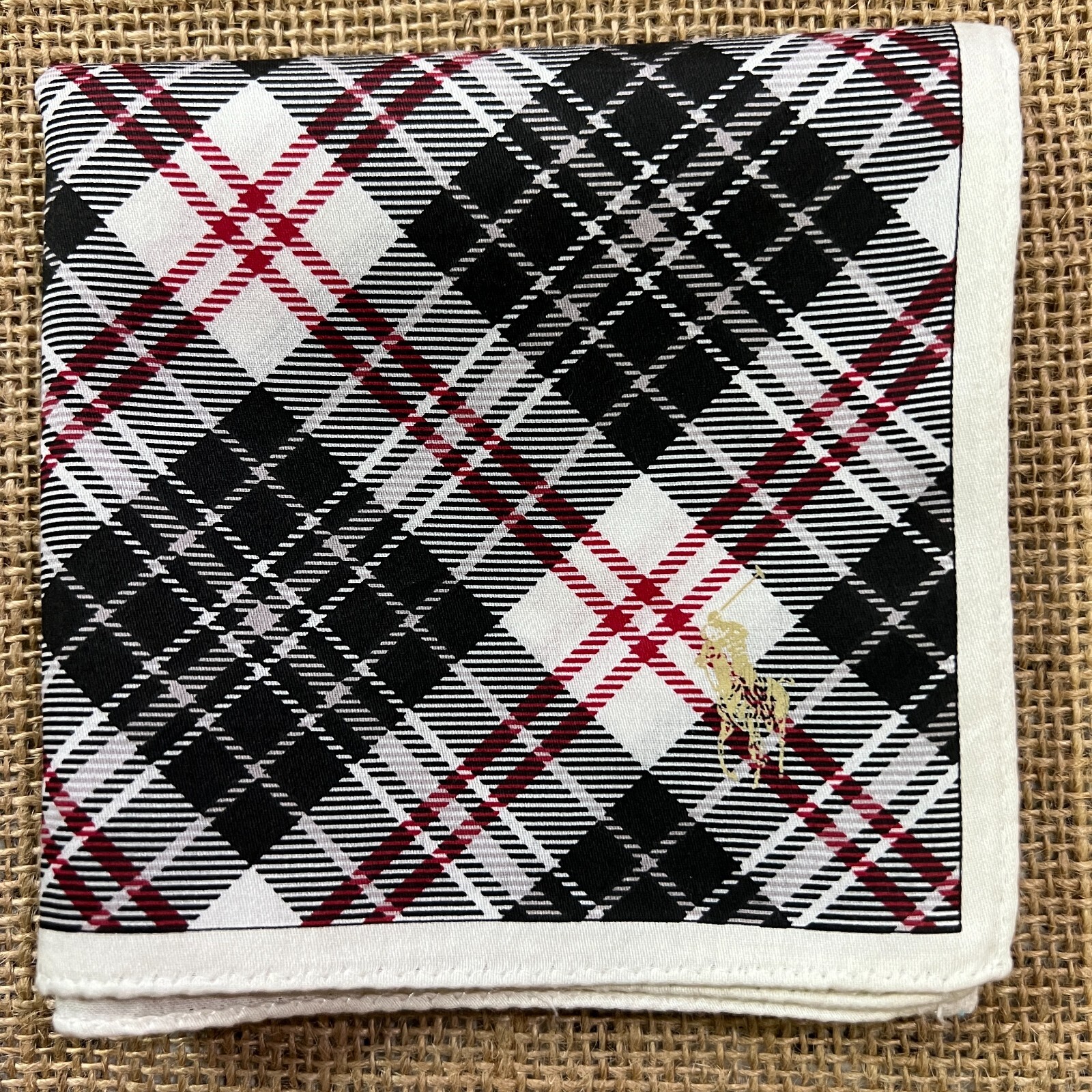 PLAIDS BLACK RED WHITE CLASSIC ART HANDKERCHIEF COTTON MEN POCKET ...