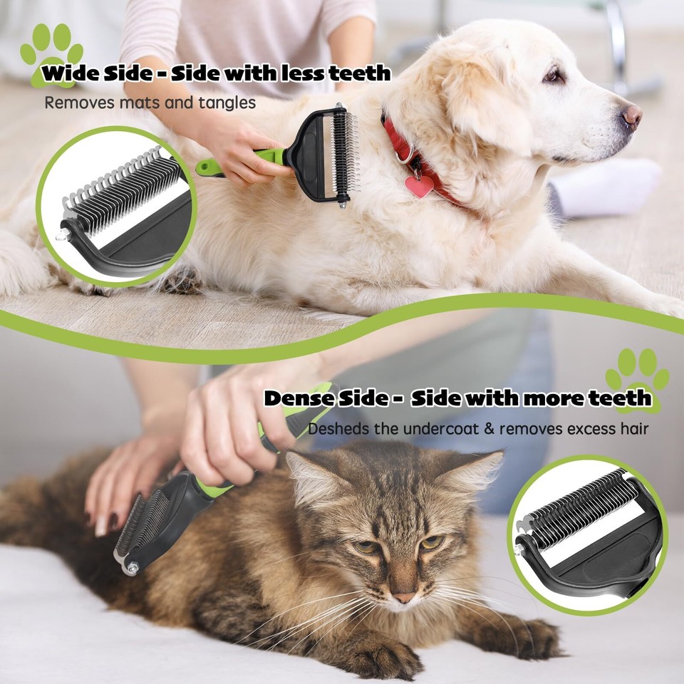 deshedding dog brush,dog grooming supplies,Dematting Comb with 2 Sided ...
