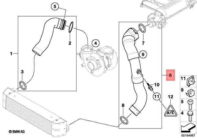 Genuine BMW E90 E91 Sedan Wagon Intercooler Pipe Turbo Hose OEM ...