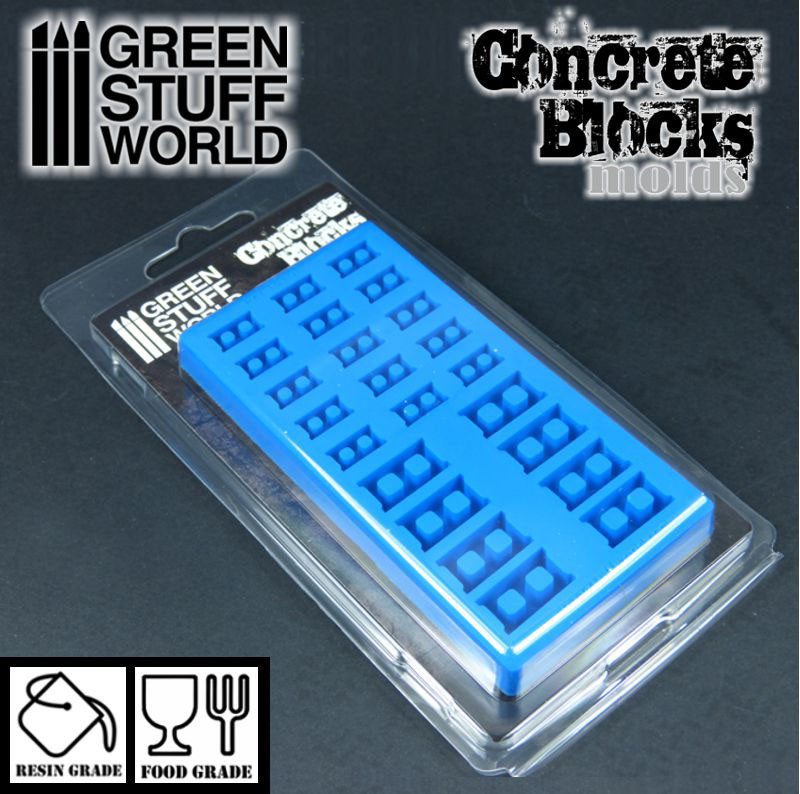 CONCRETE BRICKS Textured SILICONE MOLD - for Resins - Impression Blocks ...