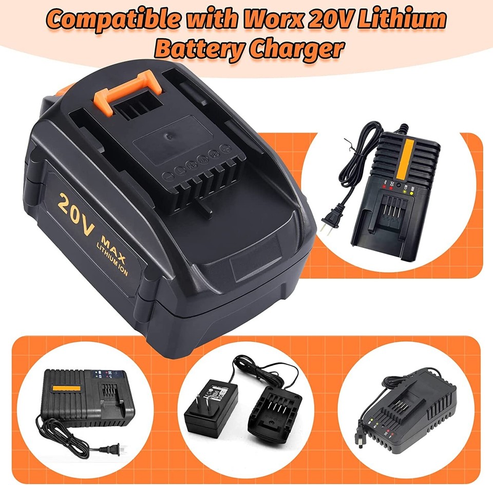 2Pack MAX 20V For WORX WA3525 20V Max Lithium Battery Power Tools ...