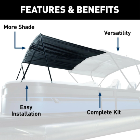 LIPPERT 2021013744 SURESHADE 7' BLACK BIMINI EXTENSION KIT w/HARDWARE ...