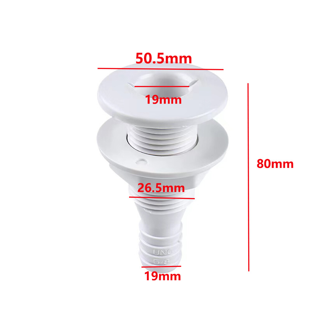 2 PCS BSP Thru Hull Skin Fitting Bilge Pump Hose Fitting 19mm 3/4" Boat ...