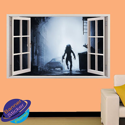INVASION PREDATOR ALIENS WALL STICKER 3D ART POSTER ROOM DECOR DECAL ...