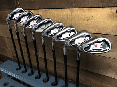 USED LEFT HANDED PFT X9 Men Extreme Moi Iron Set #4-SW *UNBRANDED #7* ...