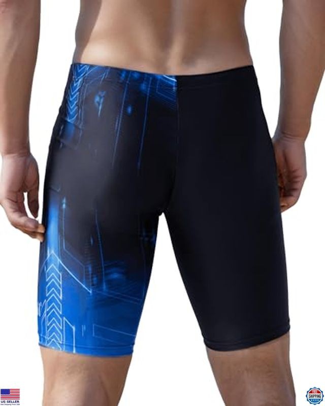 Men's Swim Jammers, Pro Racing Training Suit, Chlorine Resistant Tech ...