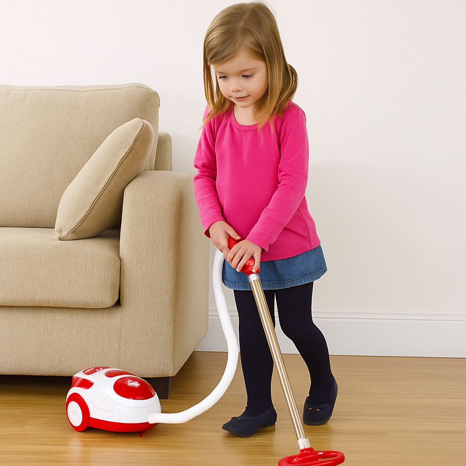 Childrens Vacuum Cleaner Hoover Pretend Toy With Real Suction Lights ...