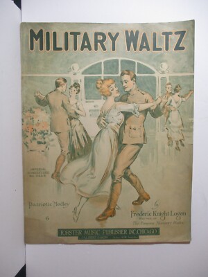 1917 Sheet Music 10.5x13.5 WWI Soldier MILITARY WALTZ Frederic Knight ...