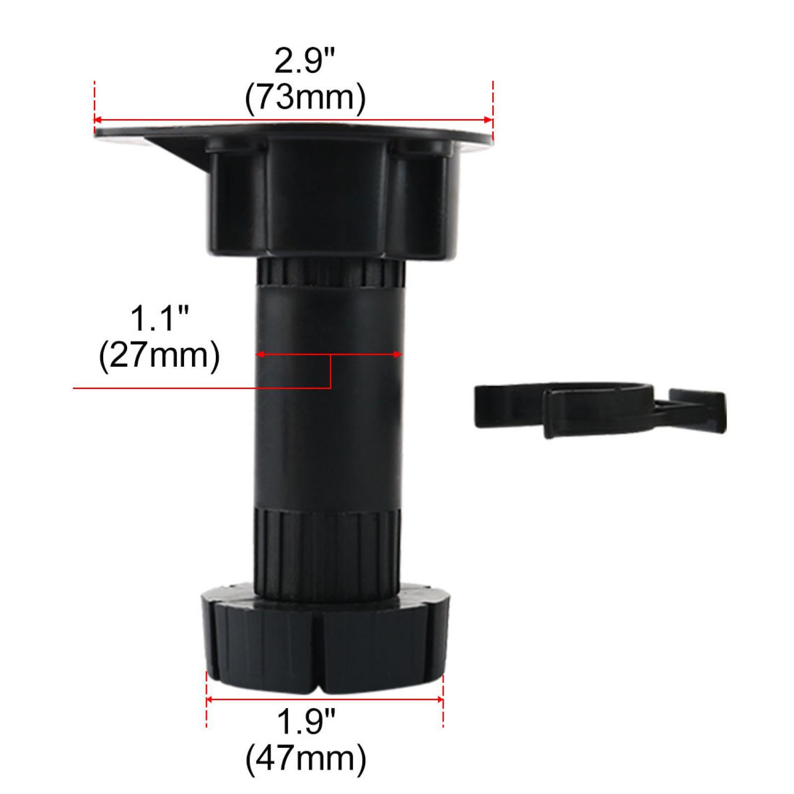 Adjustable Height Black Plastic Kitchen Cabinet Cupboard Plinth Foot ...