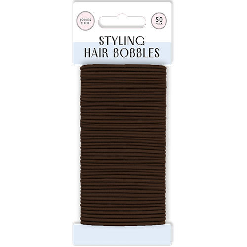 Brown Hair Bobbles - 50 Pack Fair Light Thin Elastic Bobbles Bands ...