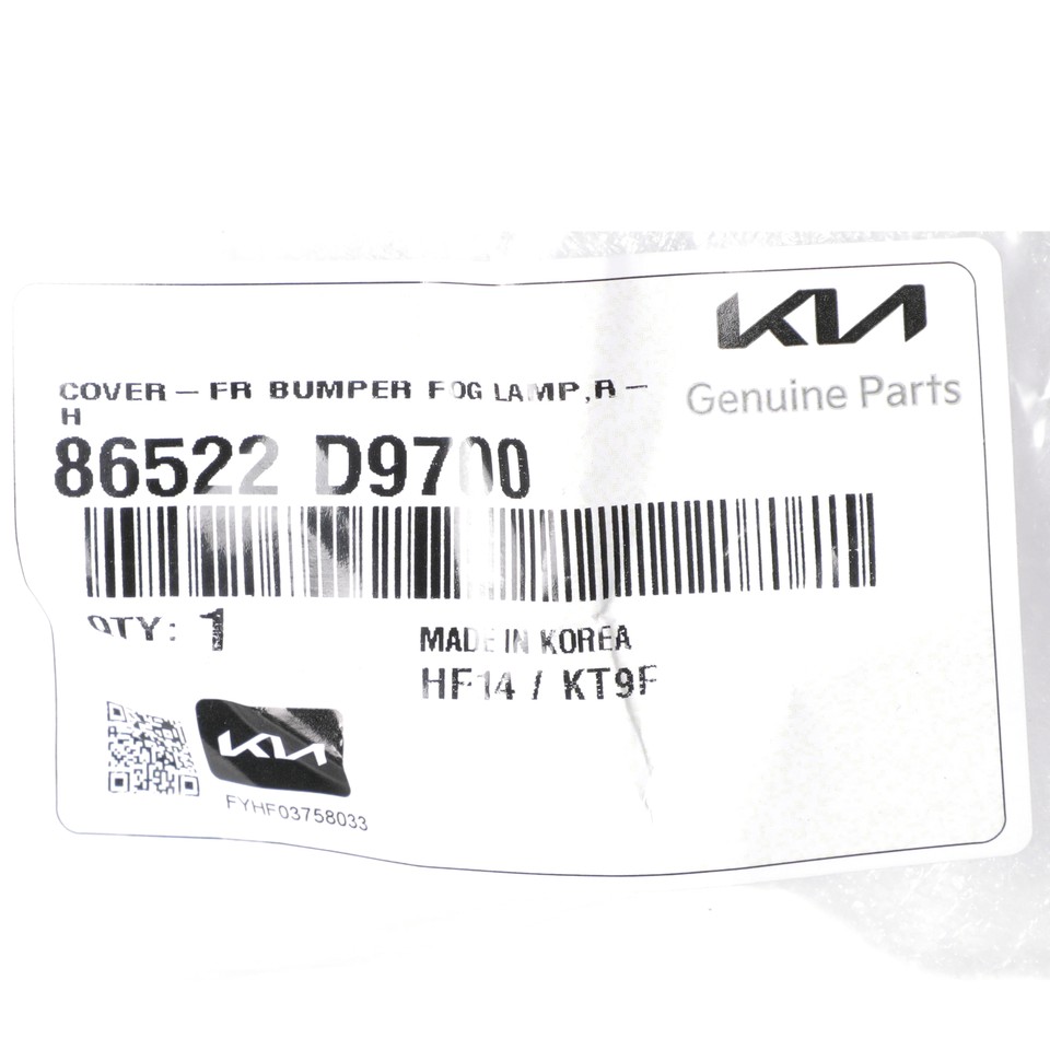 NEW OEM Kia 2017-2019 Sportage Front Right Bumper Fog Light Cover 86522 ...
