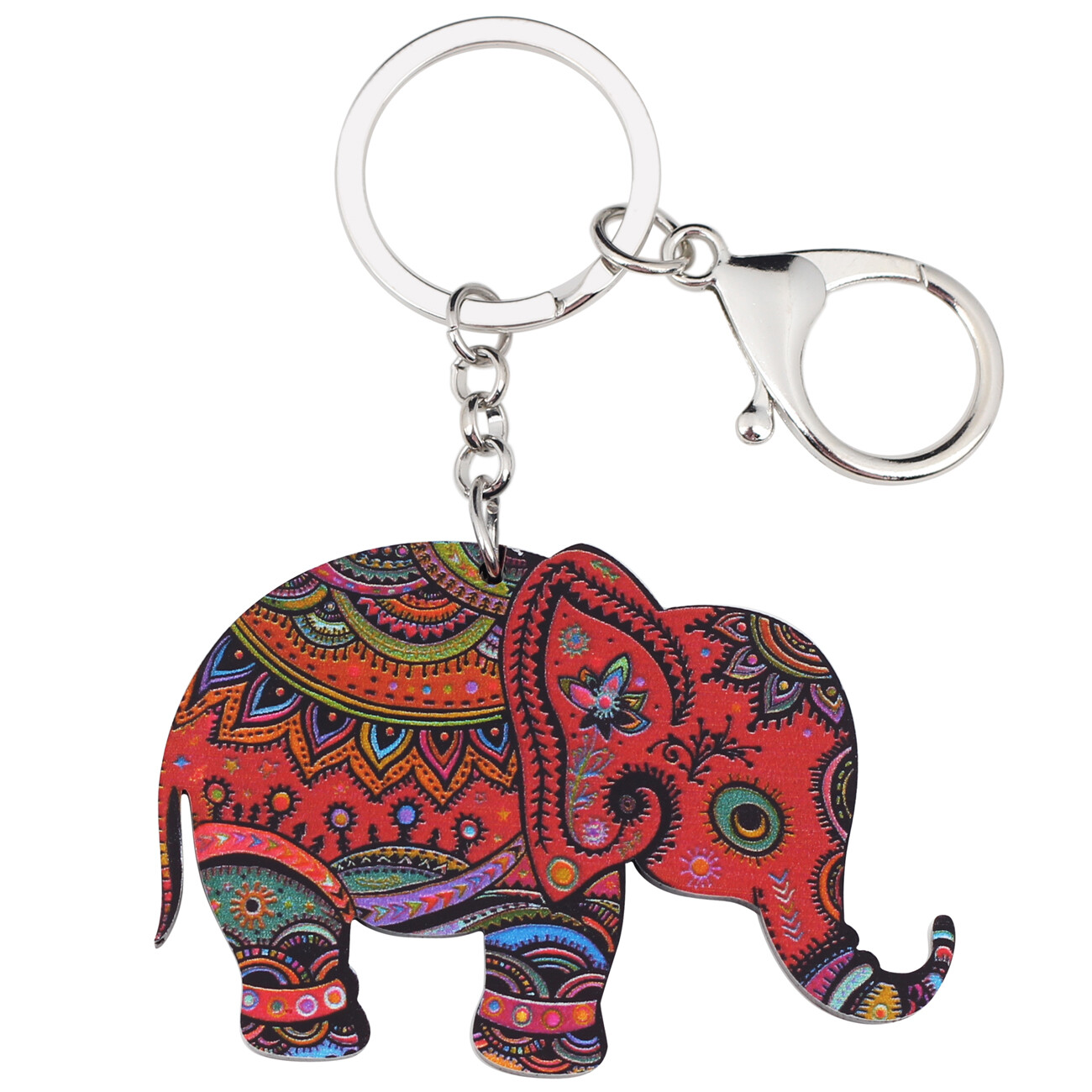 Acrylic Adorable Elephant Keychains Car Bag Key Ring Animals Jewelry ...