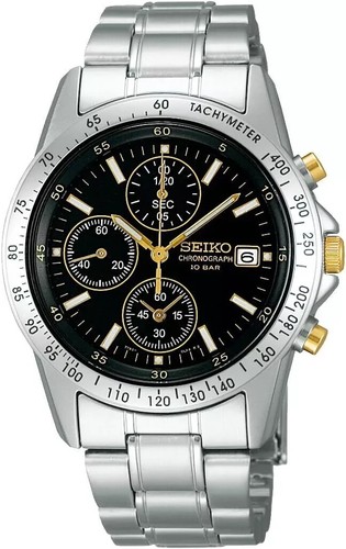 SEIKO Spirit SBTQ043 Chronograph Stainless Steel Quartz Watch Black ...