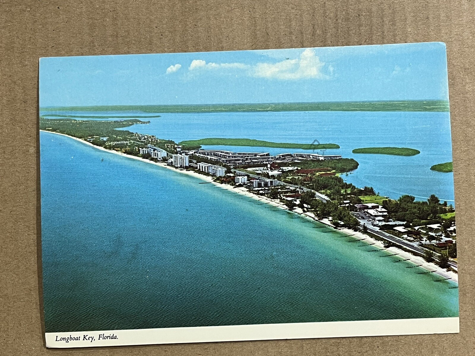 Postcard Longboat Key Florida FL Aerial View Resort Gulf Sarasota Bay ...