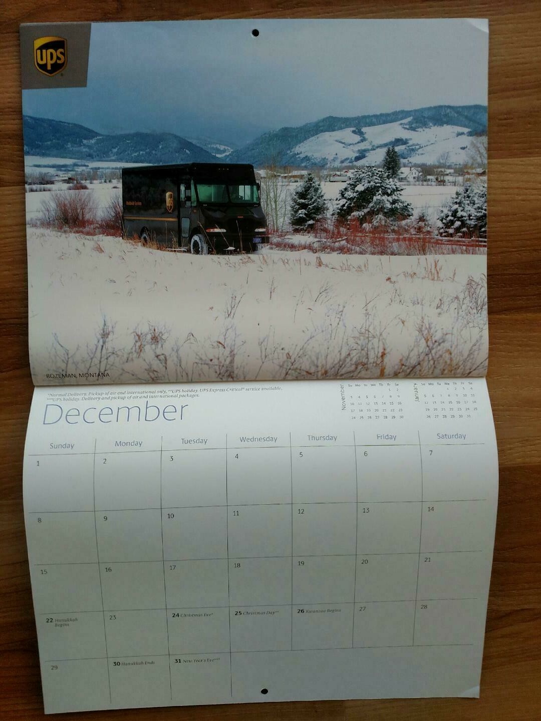 UNITED PARCEL SERVICE Wall Hanging 2019 UPS CALENDAR ~ Last UPS ...