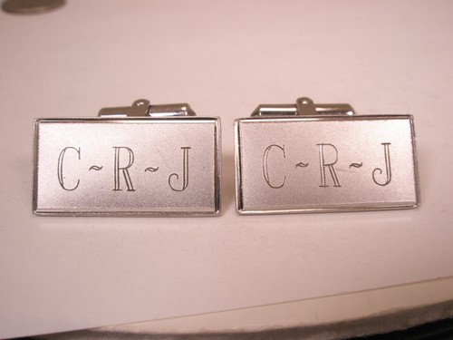 CRJ Monogram STERLING SILVER Initial Letter Font Name Vintage B.A.B. Cuff Links | eBay