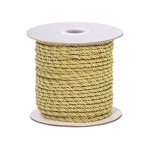 3mm / 35 Yards Metallic Twisted Cord Rope 3-Ply Decorative Rope Trim ...