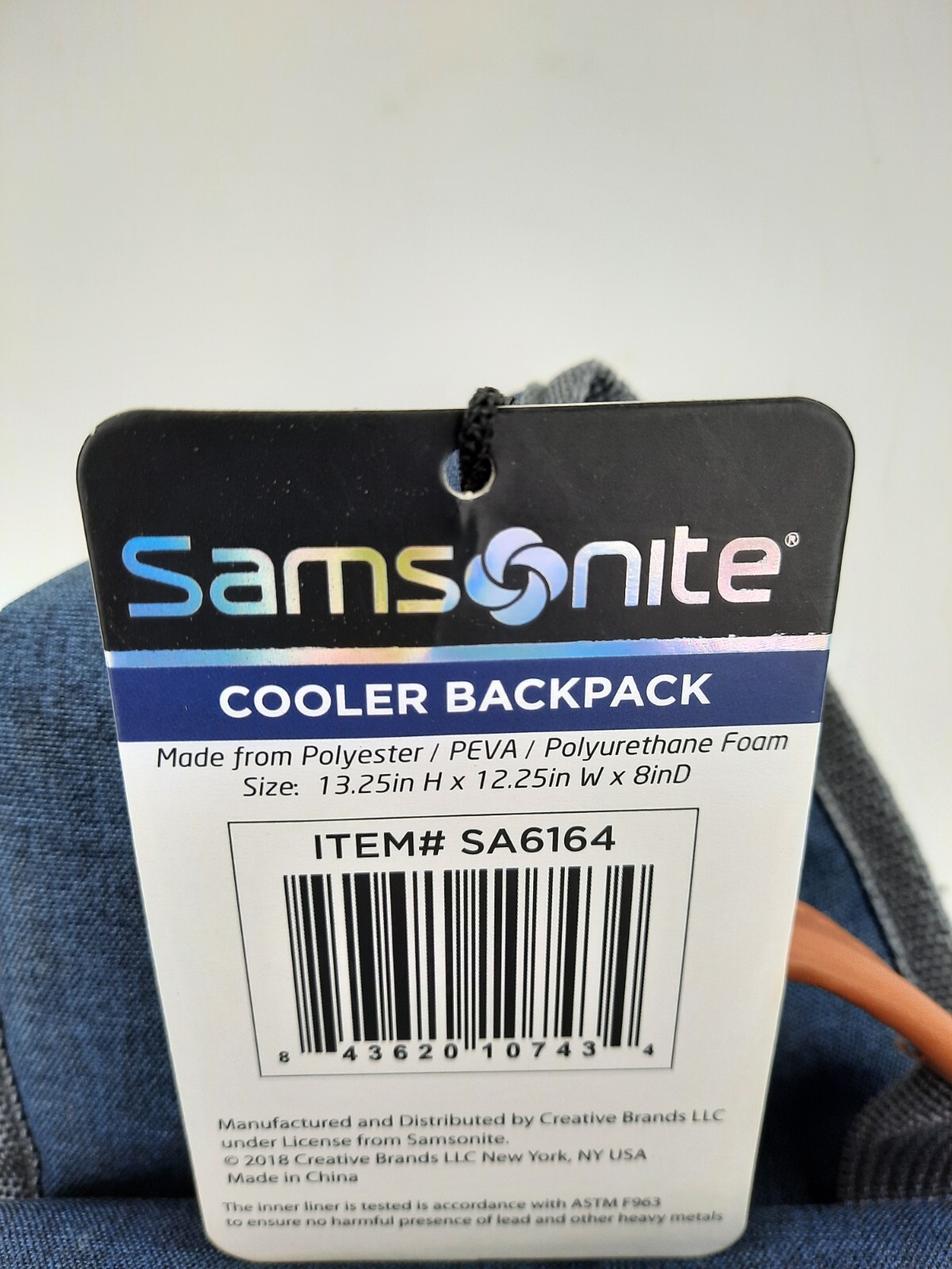 Samsonite Insulated Waterproof Blue Gray Cooler Backpack SA6164 for ...