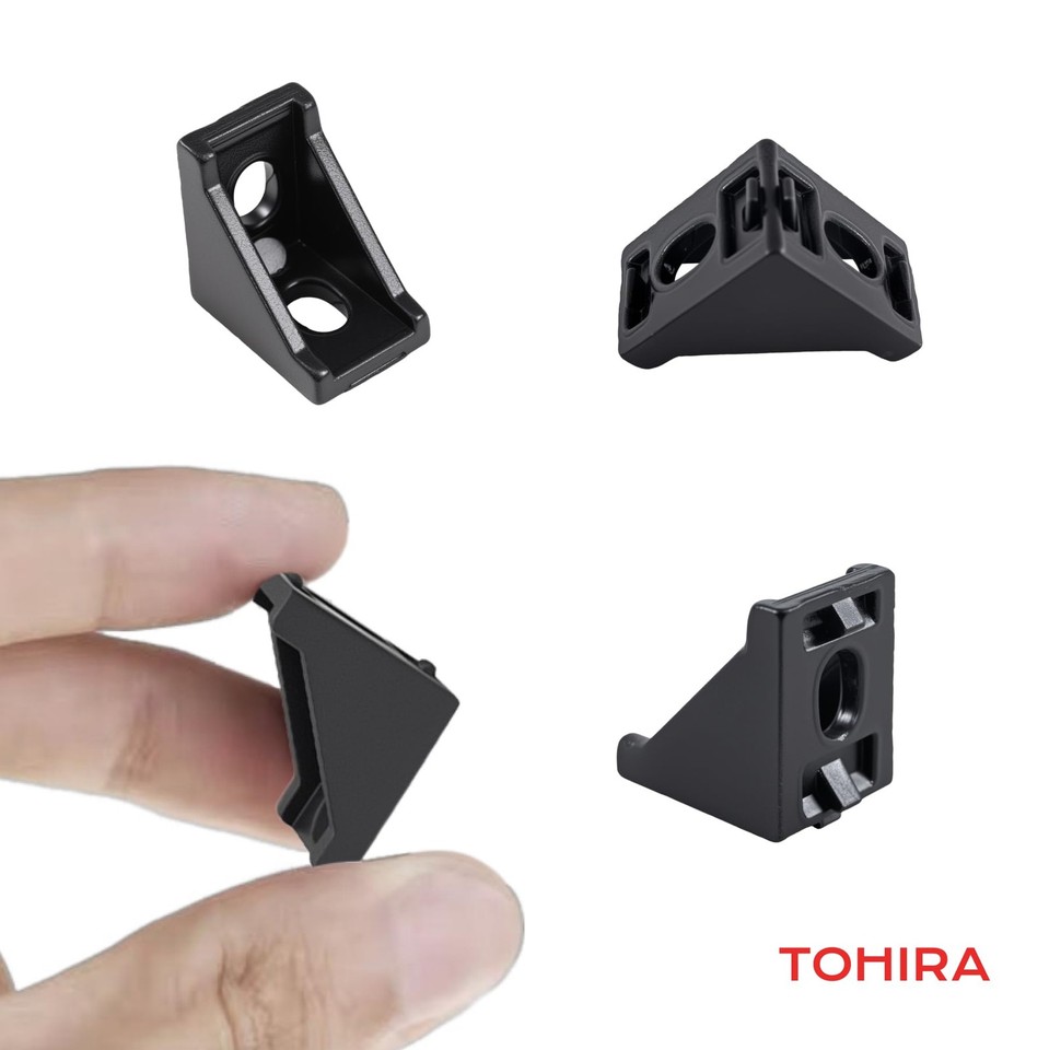 40 Sets Black 2020 Series Aluminum Extrusion T-Slot Corner Bracket Kit ...