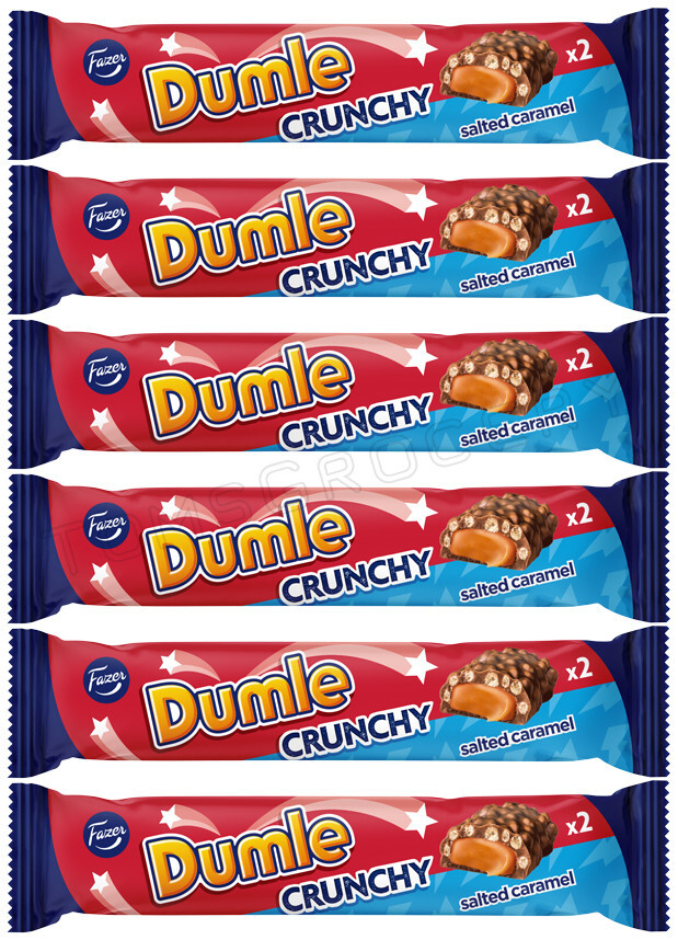 6 FAZER DUMLE CRUNCHY Chocolate Bar with Toffee & Rice Crisps Sweets ...