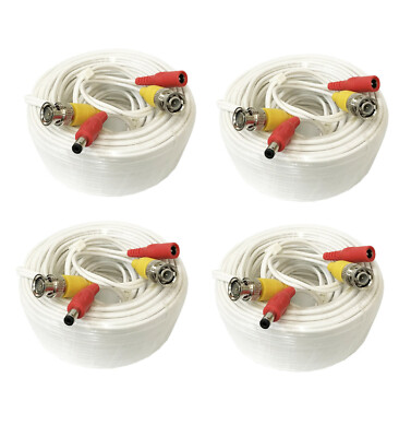 4x New 100ft BNC CCTV Video Power Cable CCD Security Camera DVR Wire ...