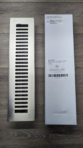 Signature Hardware Modern Brass Floor Register Brushed Nickel 2-1/4" x ...