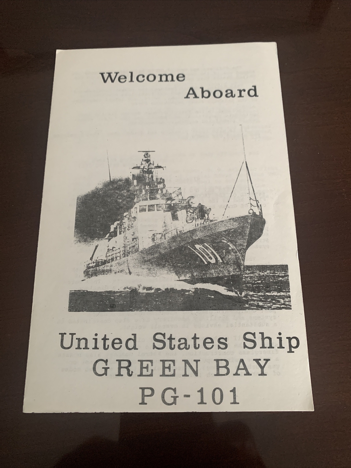 VINTAGE USS Green Bay PG-101 Welcome Aboard Brochure | eBay