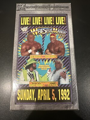 WWE WWF Wrestlemania 8 VIII Live Sid Justice VS H Hogan Wrestling VHS ...