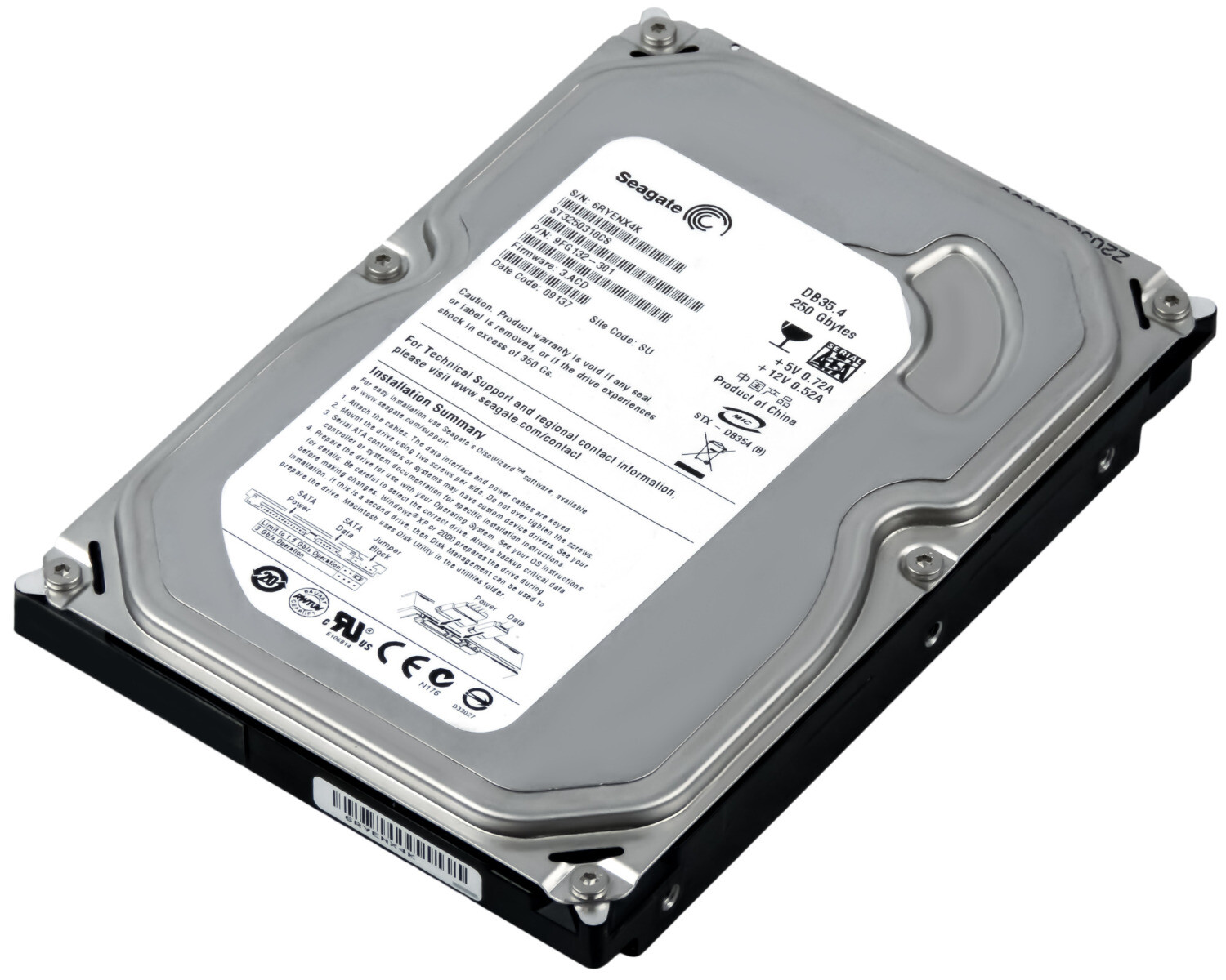 Seagate DB35.4 250GB Internal 7200RPM 3.5" (ST3250310CS) HDD for sale ...