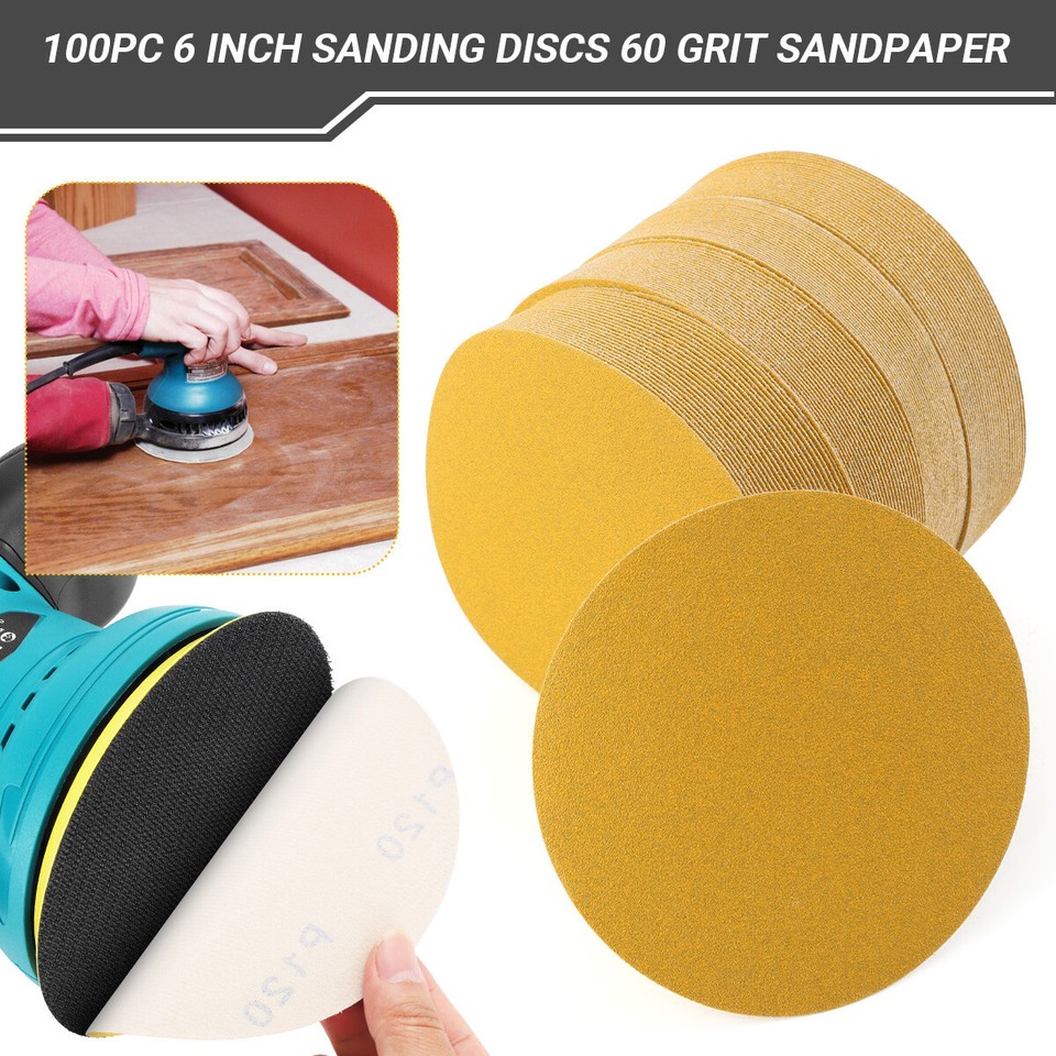 6 inch Sanding Disc Sandpaper Roll 60-800 Grit Sand Paper 100-PACK | eBay