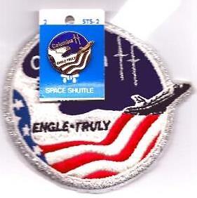 4" NASA SPACE SHUTTLE COLUMBIA STS 2 CREW PATCH AND 1" PIN NEW FREE US ...