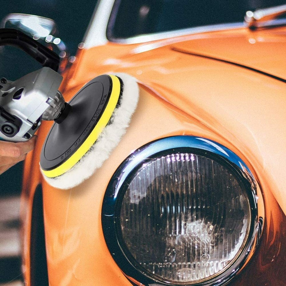 2x Polishing Pads 5 inch Pure Wool Car Buffer Polisher Waxing Buffing ...