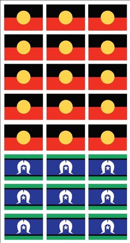 Aboriginal Flag Torres Strait Flag 24 Stickers BONUS STICKER INCLUDED ...