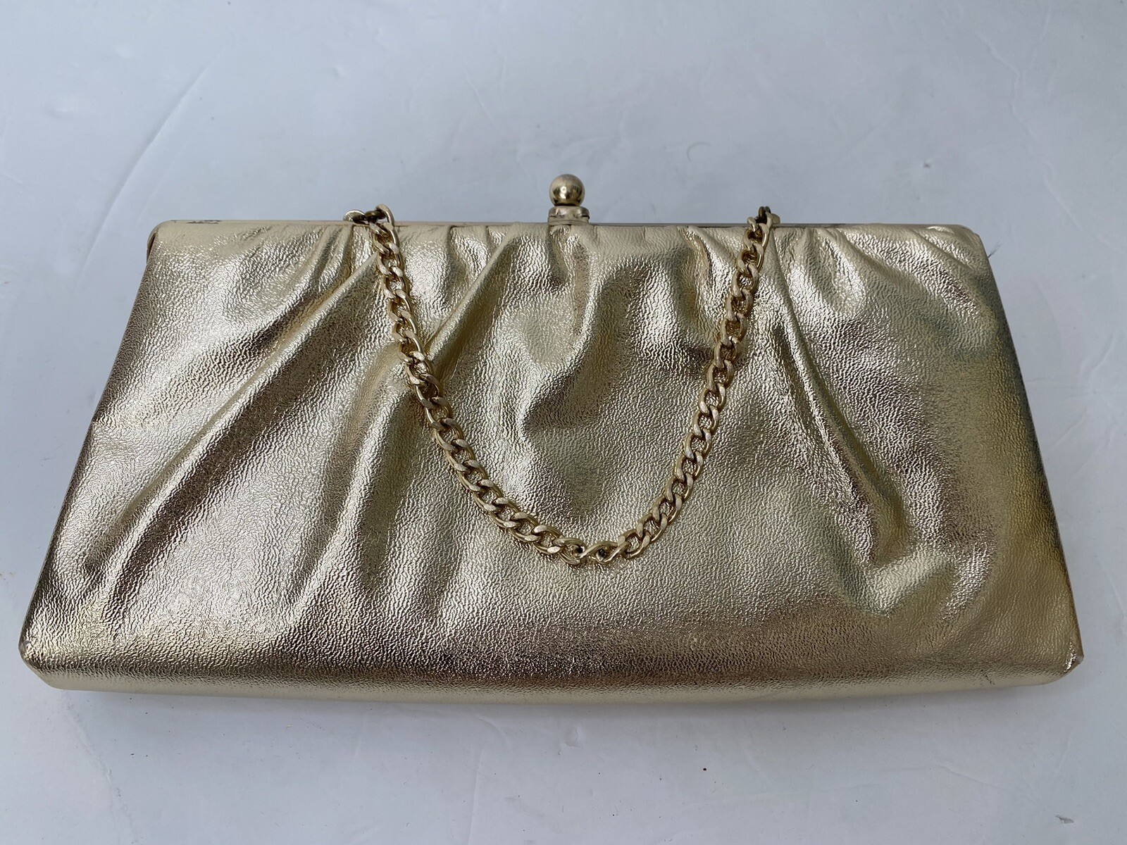 gold evening bag clutch w/ optional chain handle | eBay