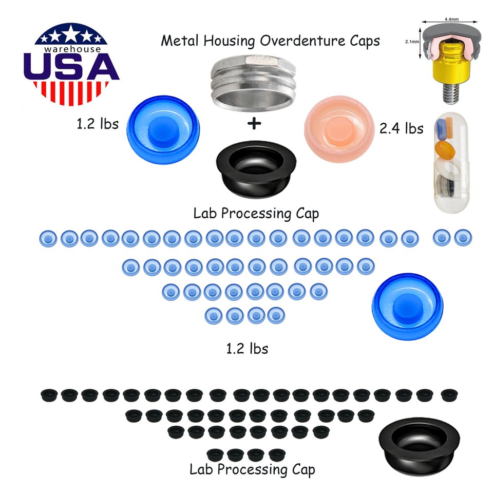 US Dental Overdenture Implant Locator Abutment Retention Cap Male ...