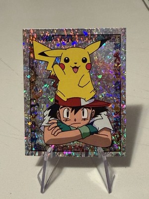 1999 Topps Merlin Nintendo Pokemon Stickers Ash & Pikachu S2 Glitter ...