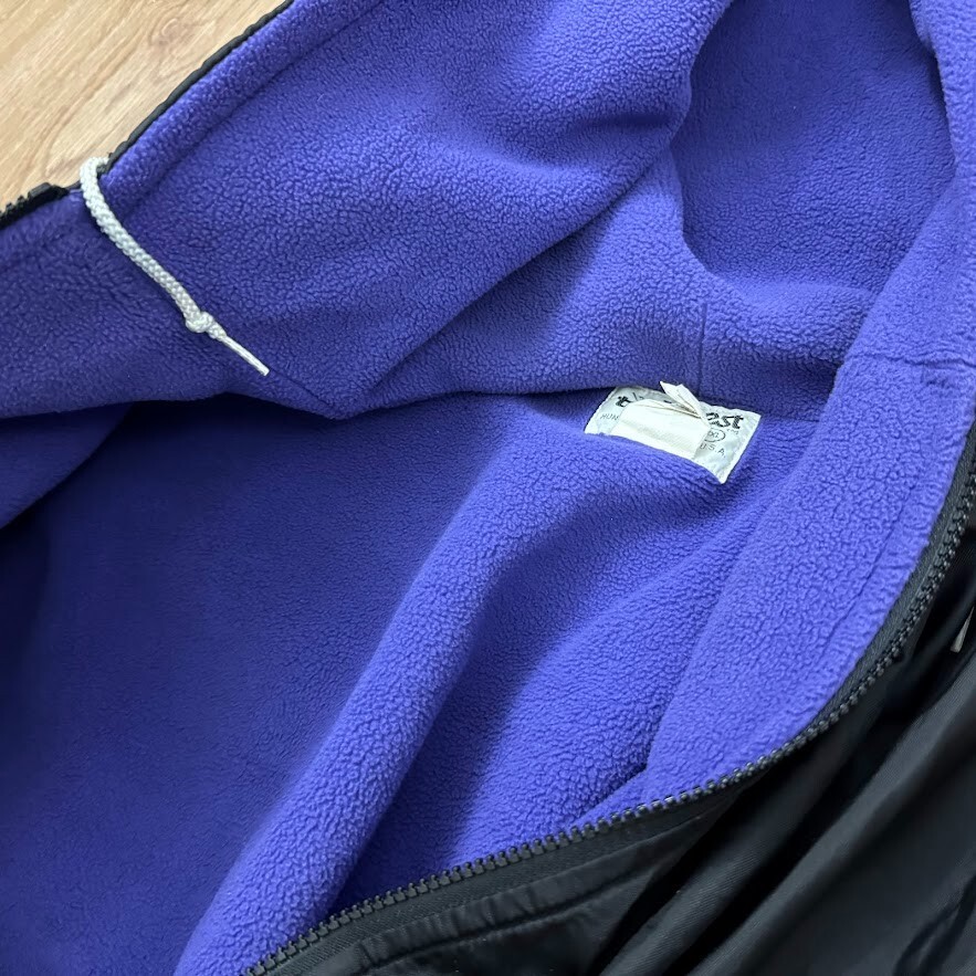 VTG TruWest Swim Parka Jacket Black Purple Fleece XL … - Gem