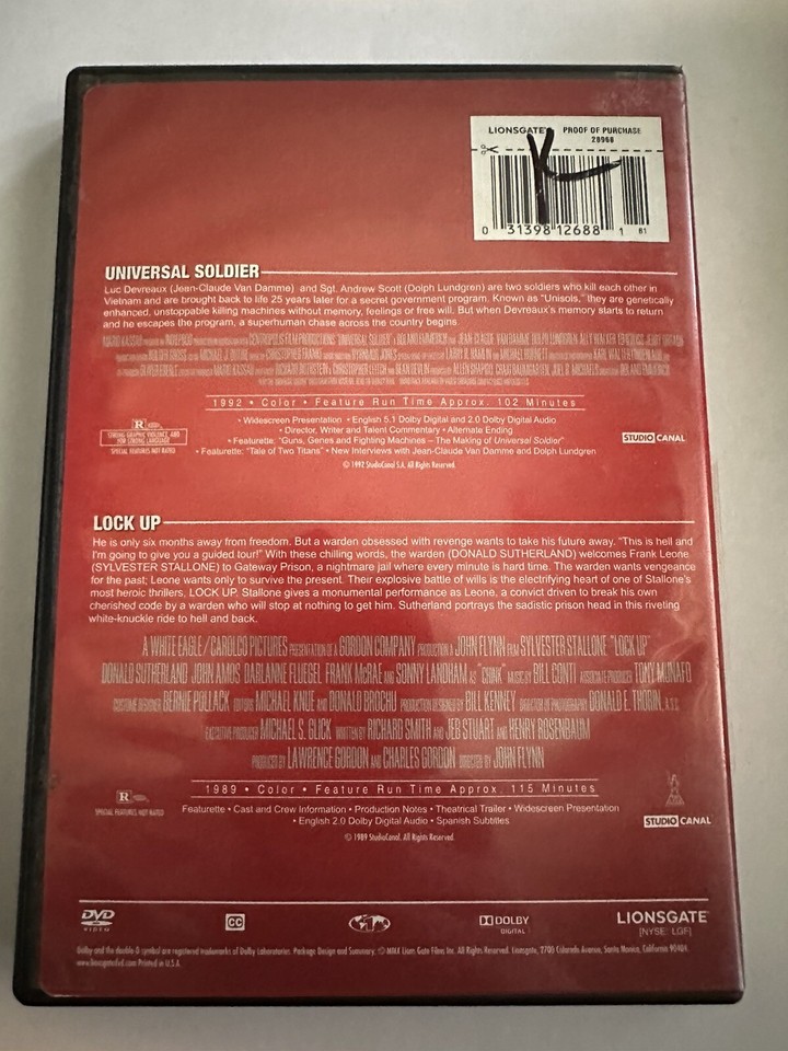 Universal Soldier/ Lock Up (DVD) Double Feature 31398126881 | eBay