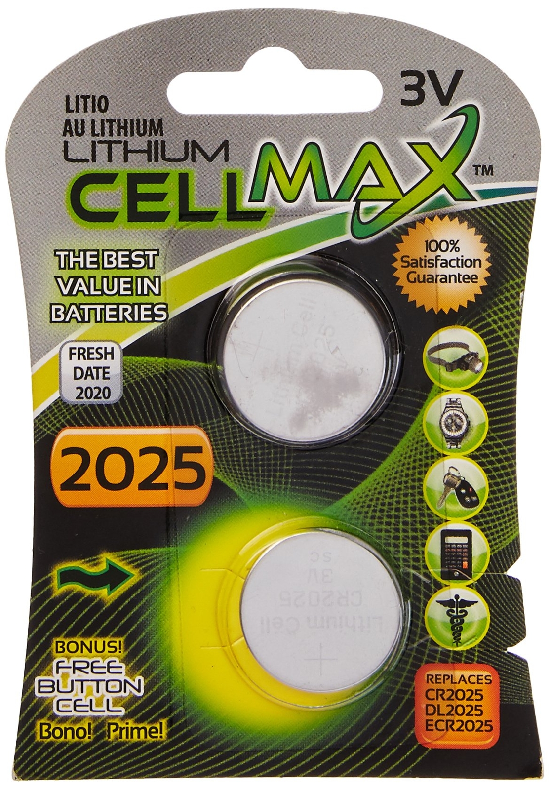 Cell Max Long Lasting 3Volt- Lithium 2PC Card (CM-CR2025-BP2) | eBay