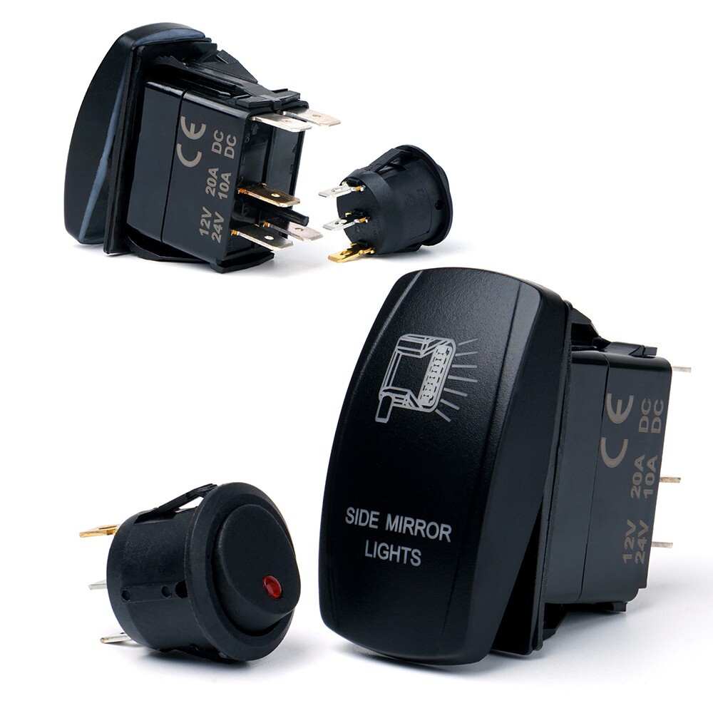 LED Side Mirrors Smoked w/ Turn Signal Lights Switch for 07-18 Jeep ...