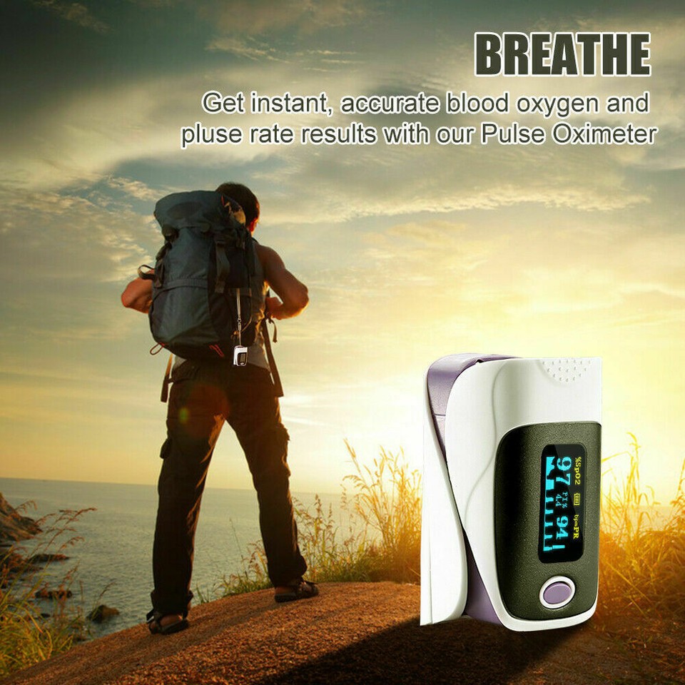USA FDA Finger Pulse Oximeter Blood Oxygen Sensor O2 SpO2 Monitor Heart ...