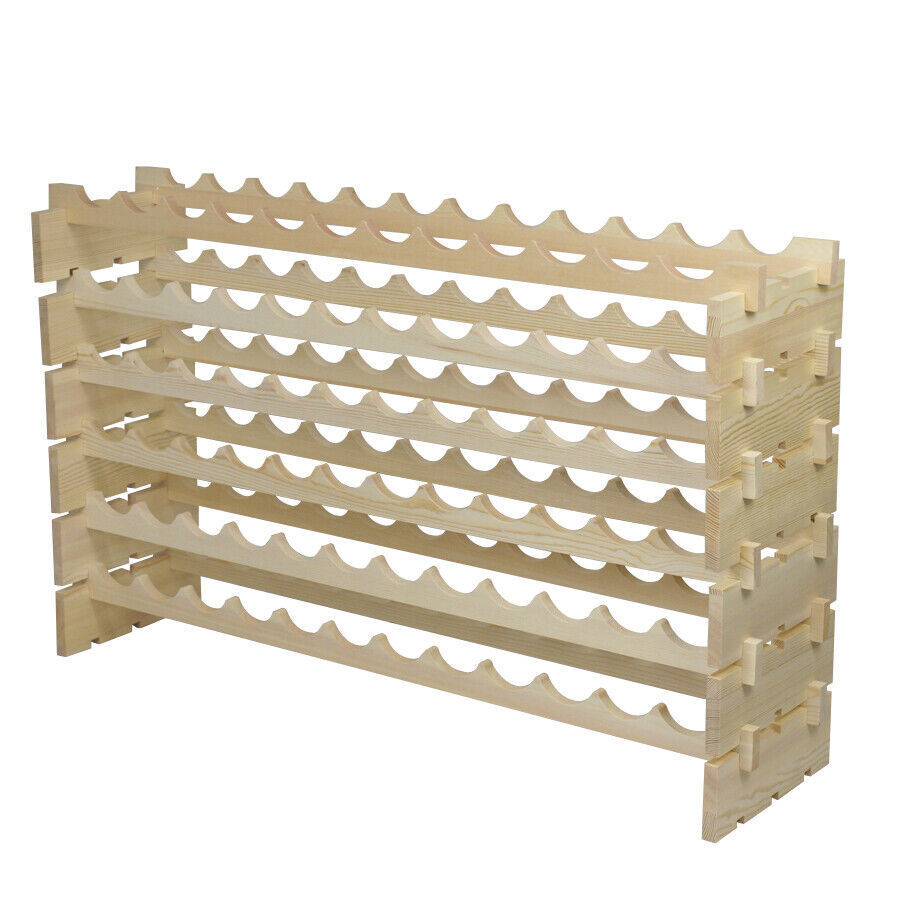 Solid Wood Wine Rack 72/96 Bottles Freestanding Storage Display for ...