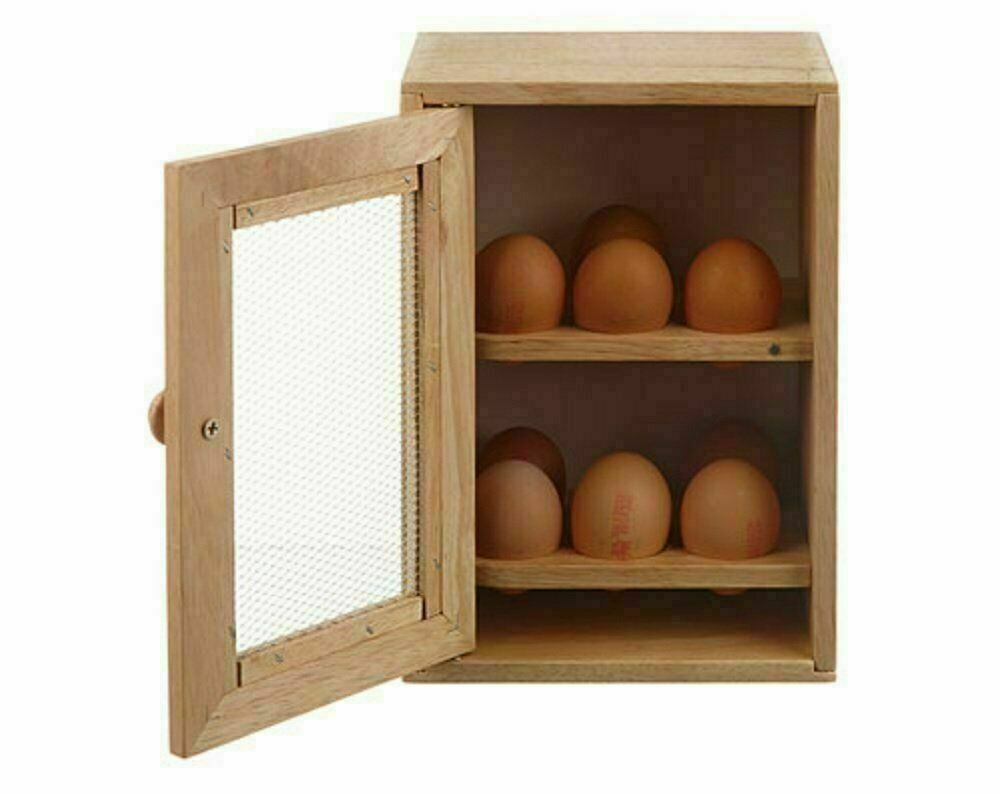Bamboo Wood 12 Egg Holder Storage Rack Egg Cabinet Kitchen Cupboard ...