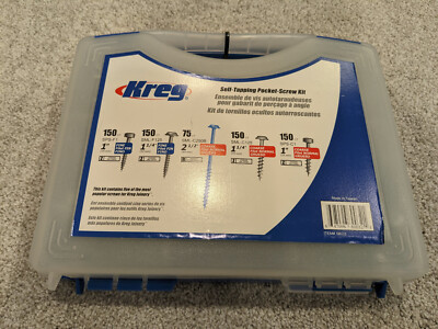 NEW Kreg Self Tapping Pocket Screw Kit SKO3 675 screws 5 Types of ...