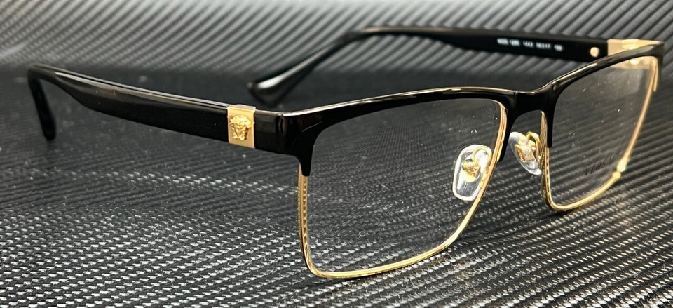 VERSACE VE1285 1443 Black Gold Men's 56 mm Eyeglasses 8056597726450| eBay