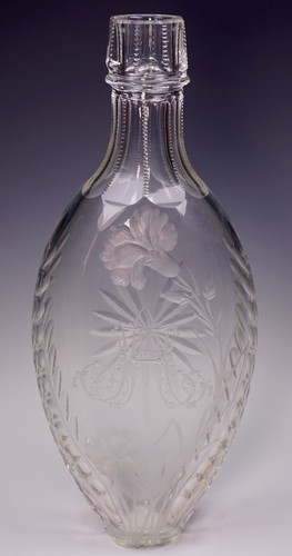 Antique MOSER Czech Finely Cut Bottle Monogrammed Smooth Ground Pontil ...