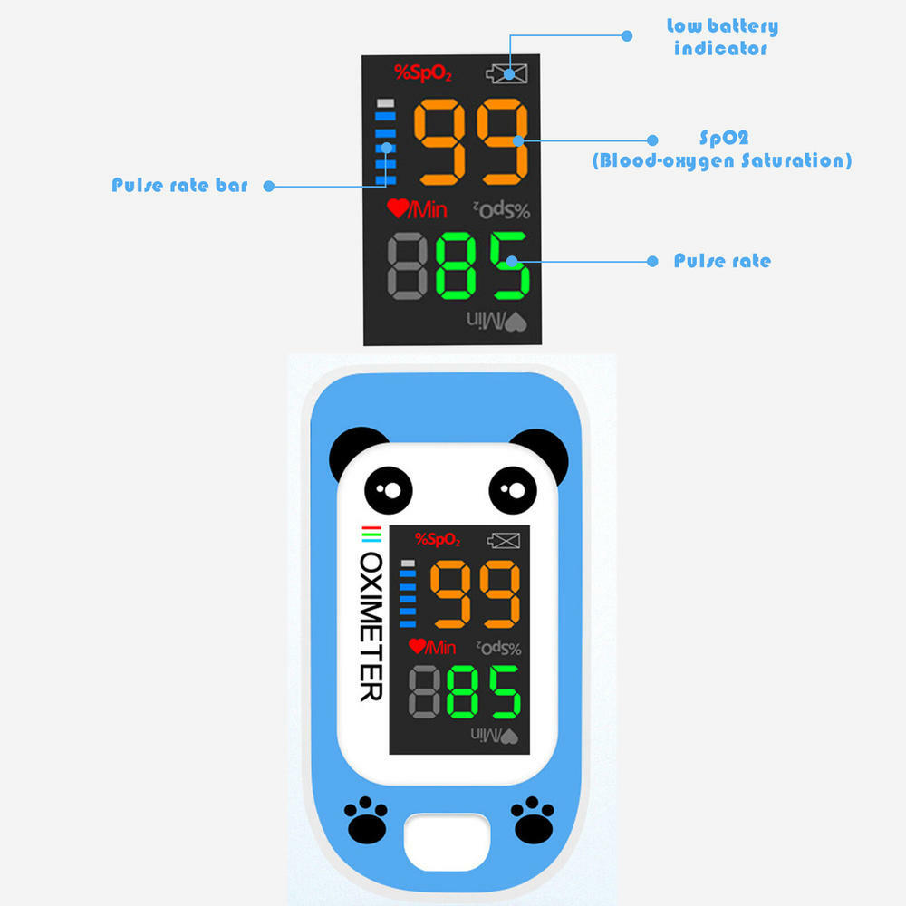 Finger Pulse Oximeter Children's SpO2 Monitor Heart Rate Accurate ...