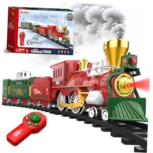 Christmas Train Set with Remote Control Train Toys w/Smoke, Lights ...