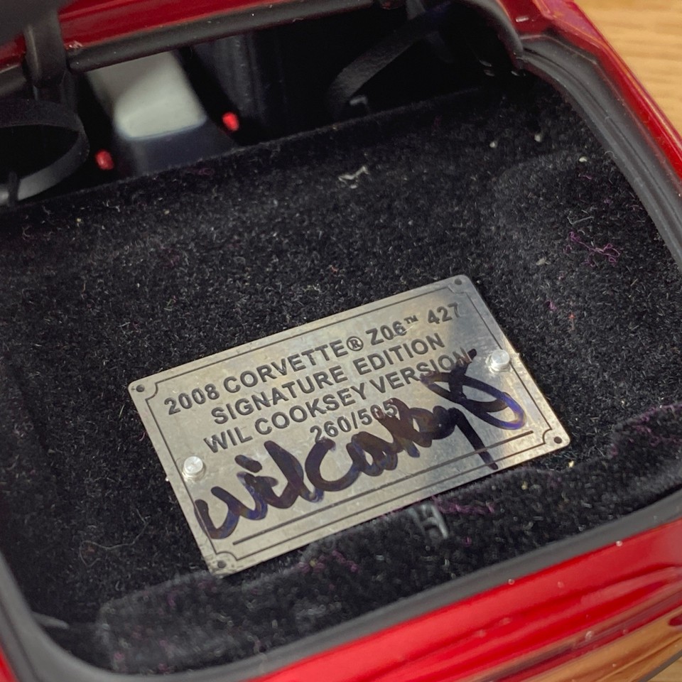 1/24 Franklin Mint Wil Cooksey's 2008 Chevrolet Corvette Z06 505 pc ...