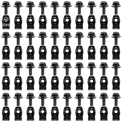 Set 40 Packs U-Clip Nuts and Bolts, Metal Speed Fastener Clips with ...